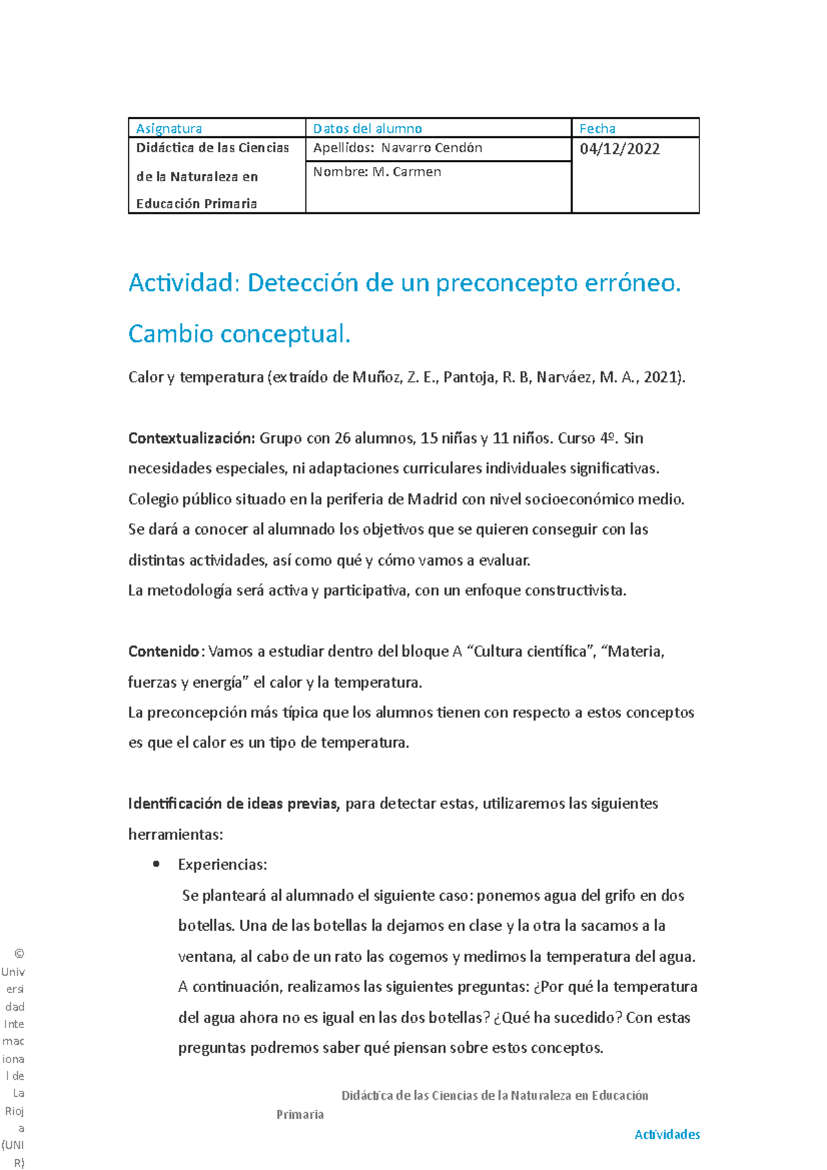 Navarro Cendón MCarmen Act2 Preconcepto erróneo - Didáctica de las ...