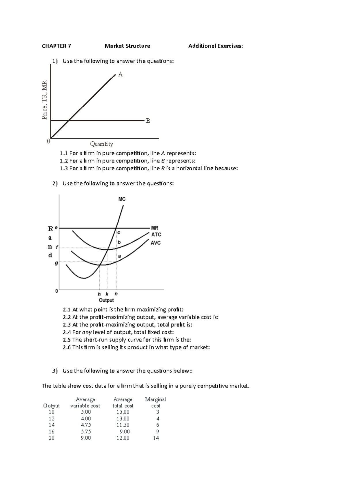 Chapter 7 Additional Exercises - **CHAPTER 7 Market Structure Addi5onal ...