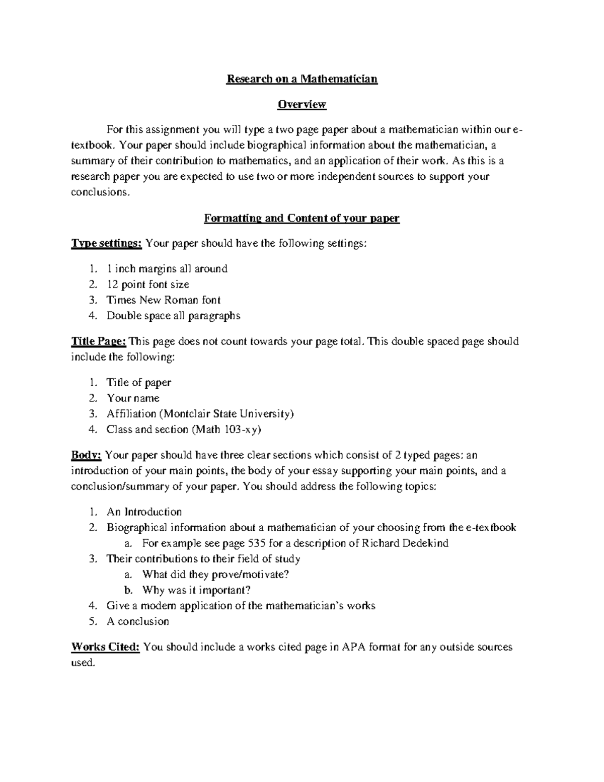 Research On A Mathematician Research On A Mathematician Overview For
