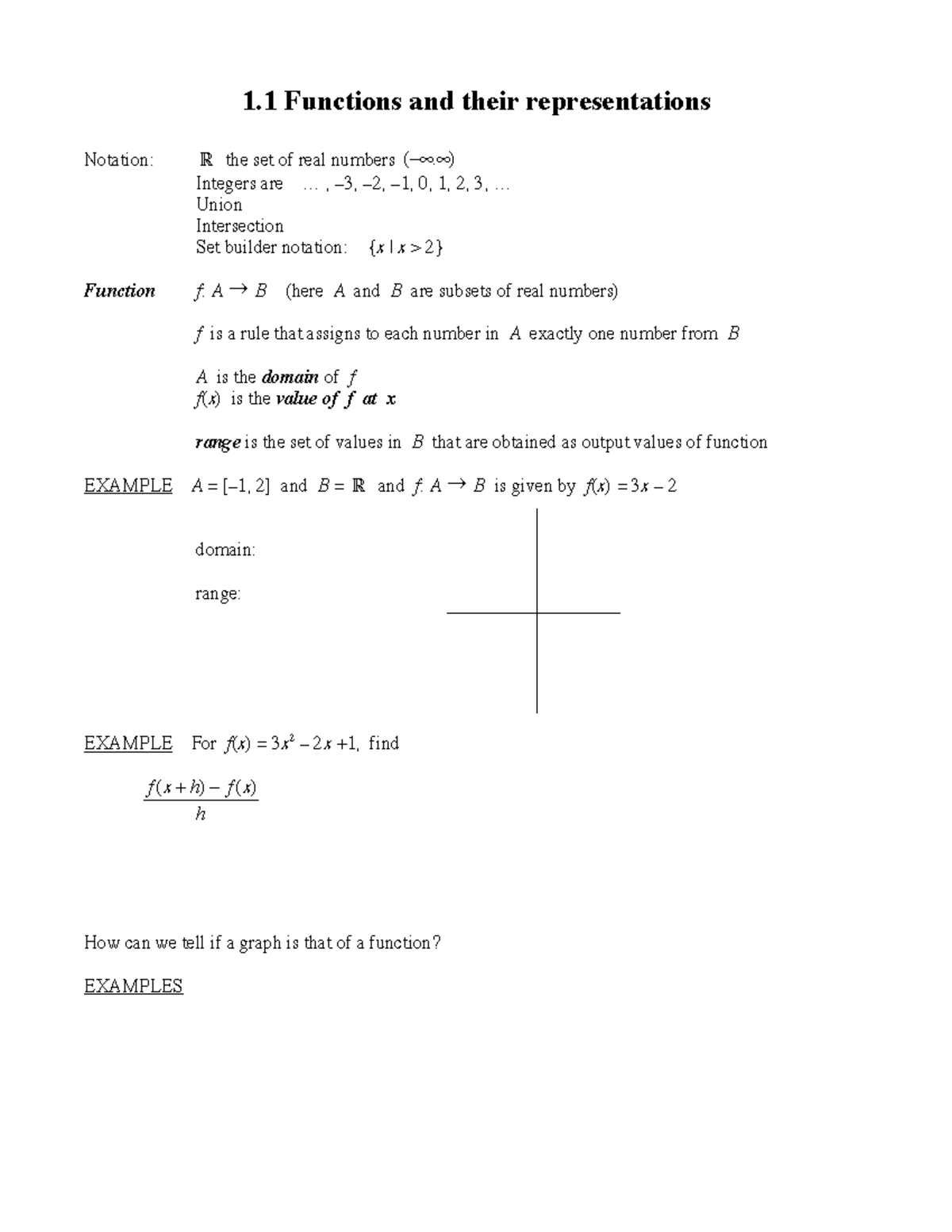 1 1 1 1 Functions And Their Representations Math 181 1 Functions And Their Representations