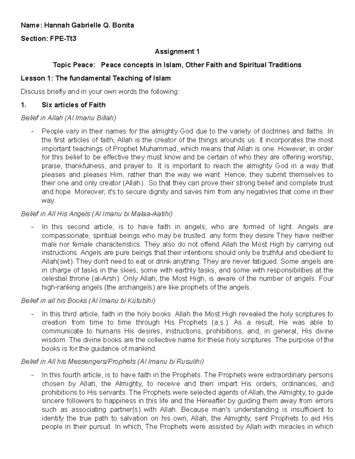 Bonita-FPE - aASDasd - Name: Hannah Gabrielle Q. Bonita Section: FPE-Tt ...