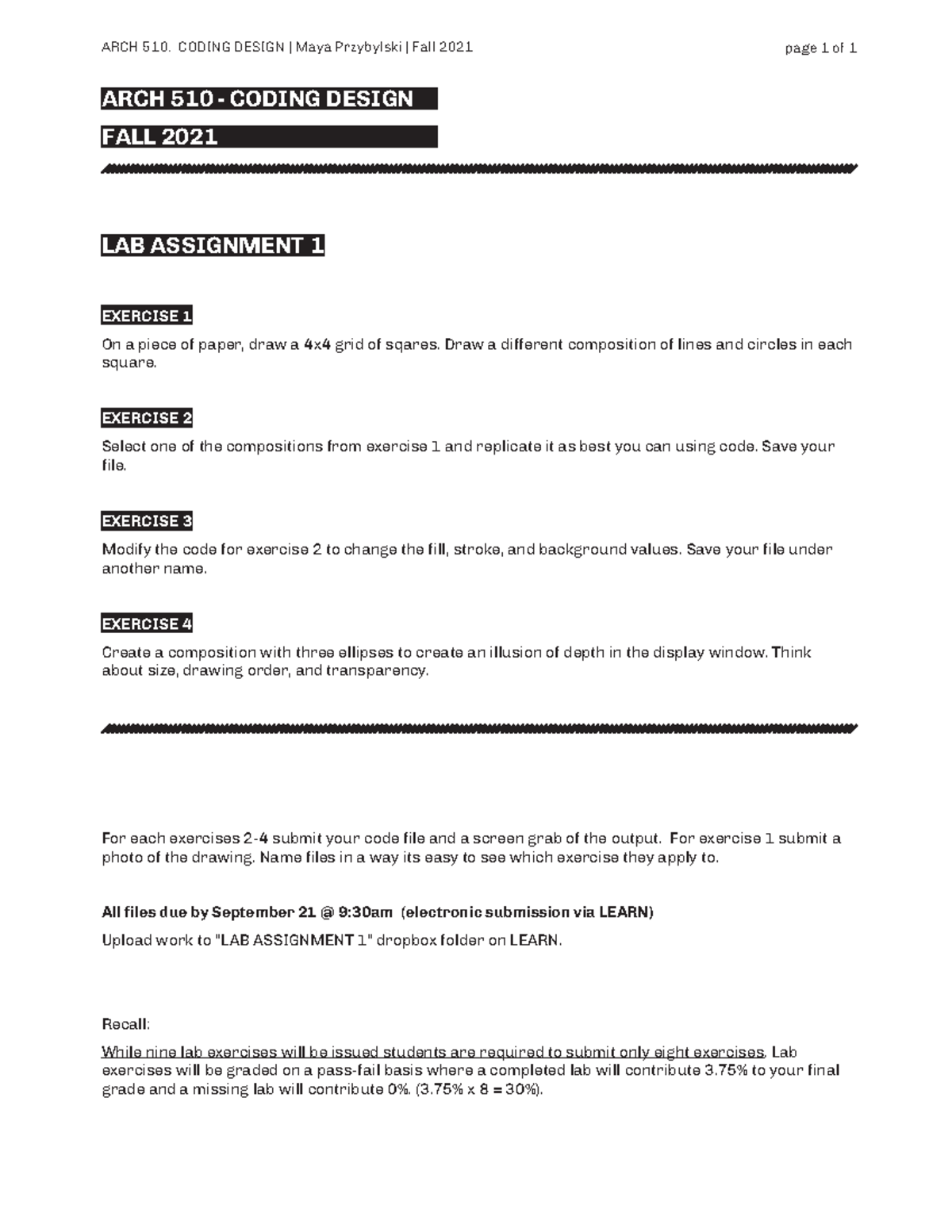 2021 ARCH 510 Coding Design Lab Assignment 1 - ARCH 510: CODING DESIGN ...