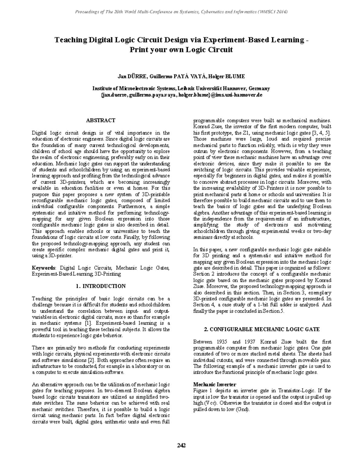 Lectura Teaching Digital Logic Circuit Design Via Experiment Based Learning Teaching Digital