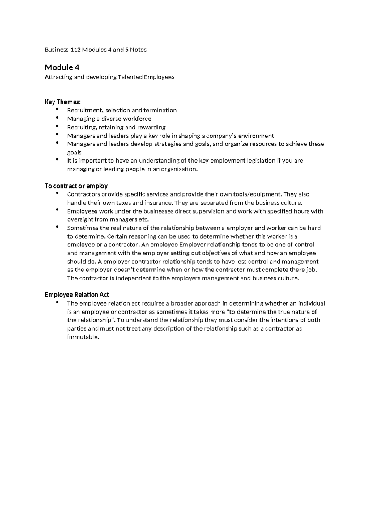 Business 112 Module 4,5 Notes - Business 112 Modules 4 and 5 Notes ...