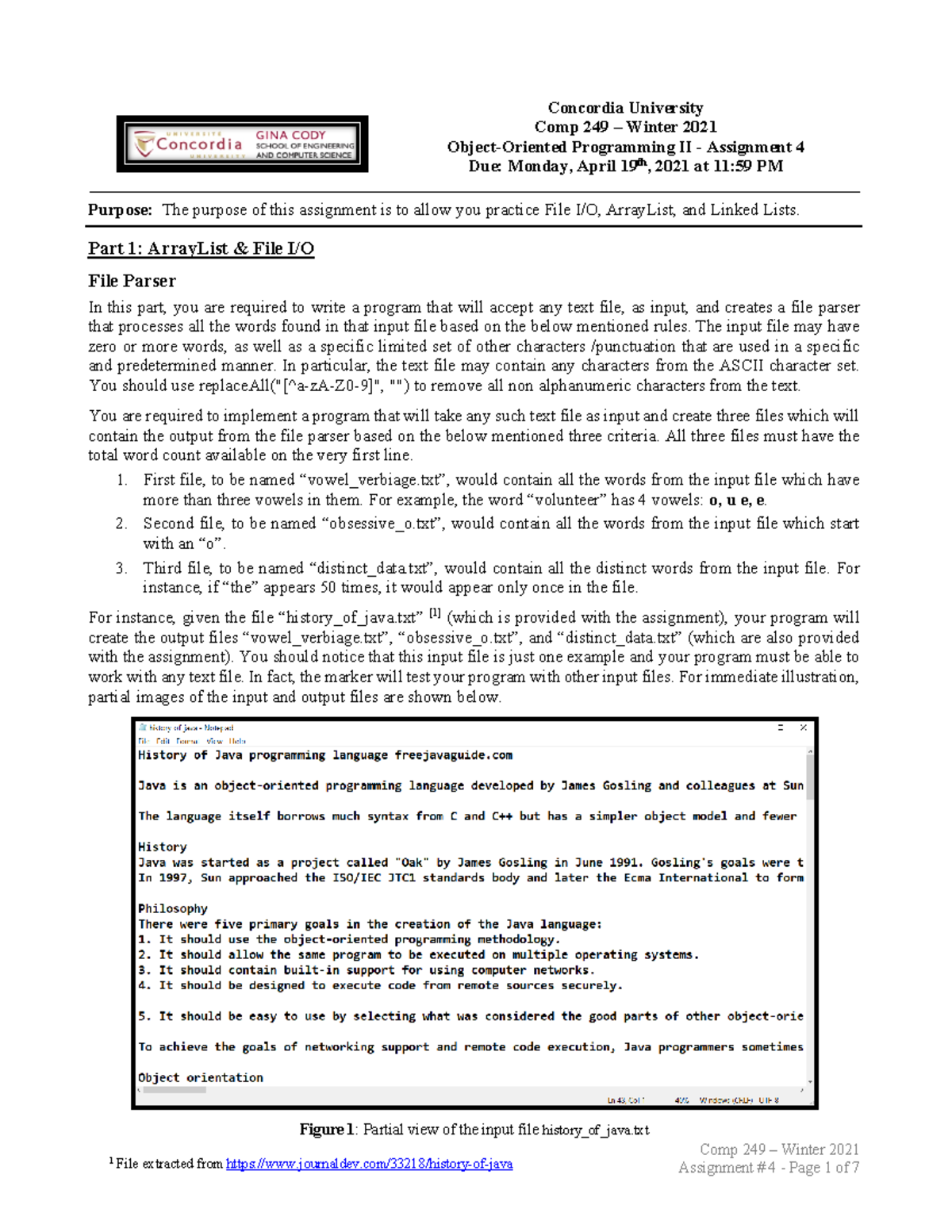 Comp249 W21 Assg4 - Assignment 4 - Comp 249 – Winter 2021 Concordia ...