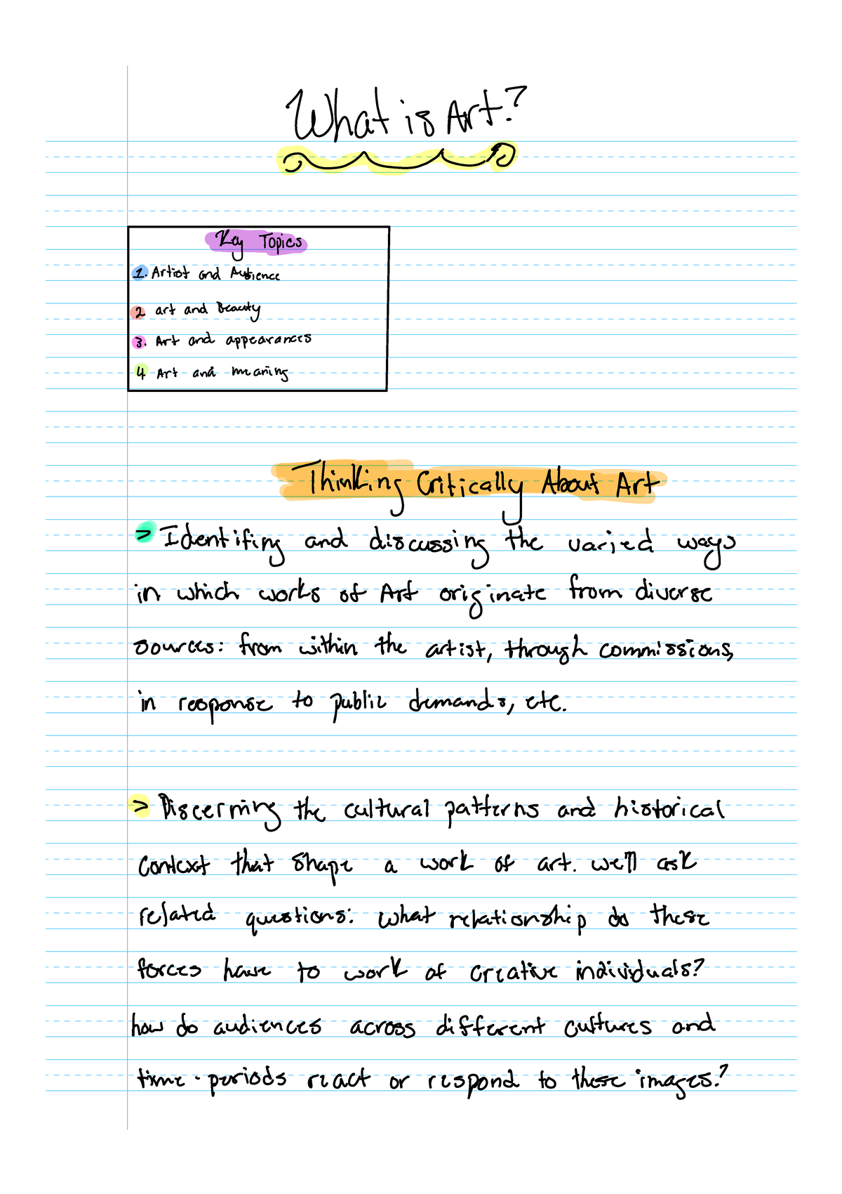 Chapter 2 ( part 1) - What is art Nai Key Topics 1 Artist and Audience ...