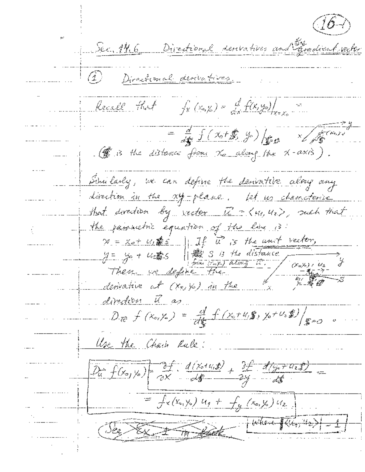 Math121 2012 2013 Lecture Notes 16 Directional Derivatives And The