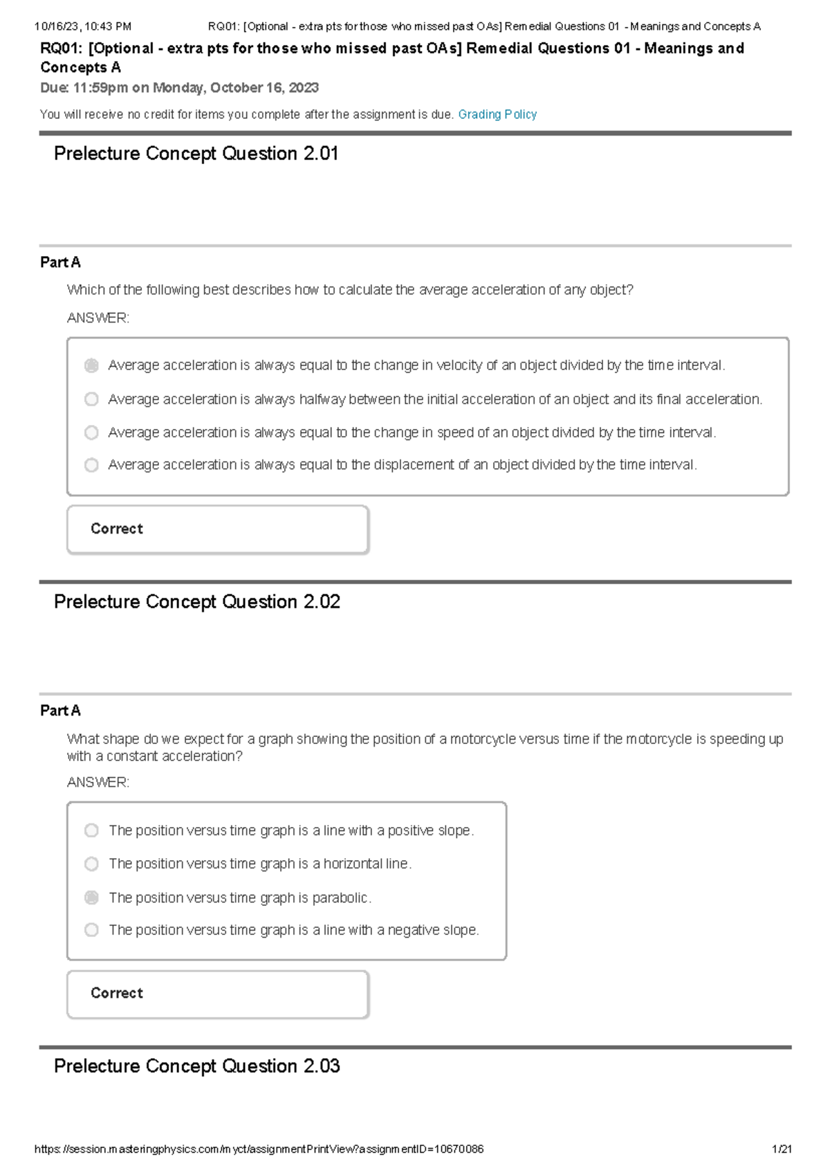 RQ01 [Optional - extra pts for those who missed past OAs] Remedial ...