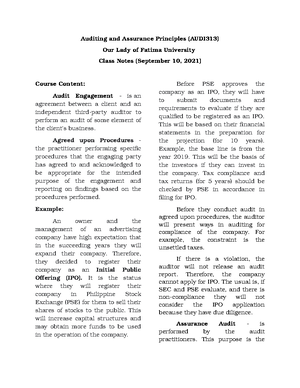 AT - Auditing lecture notes with exercises for you to have practice ...