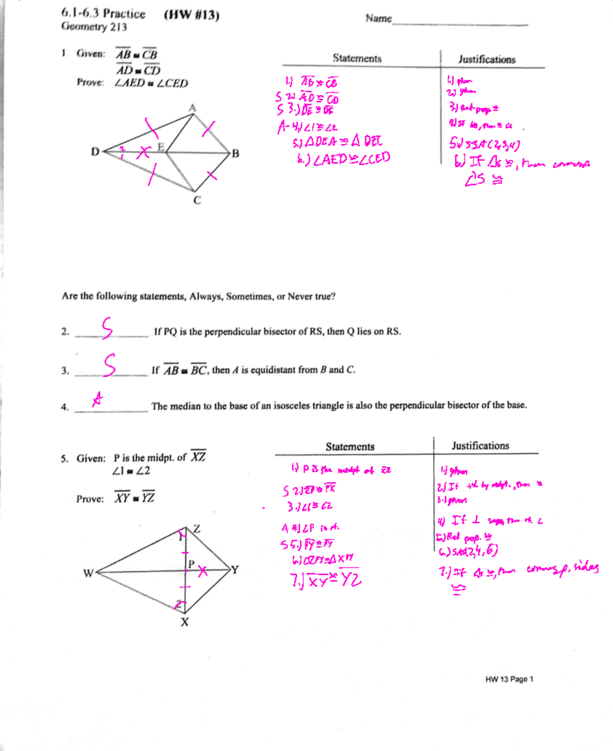 Geometry - Handwritten Notes - HABEEB 521 AT a 1 Mmm y s 3 DE DE 3 ...