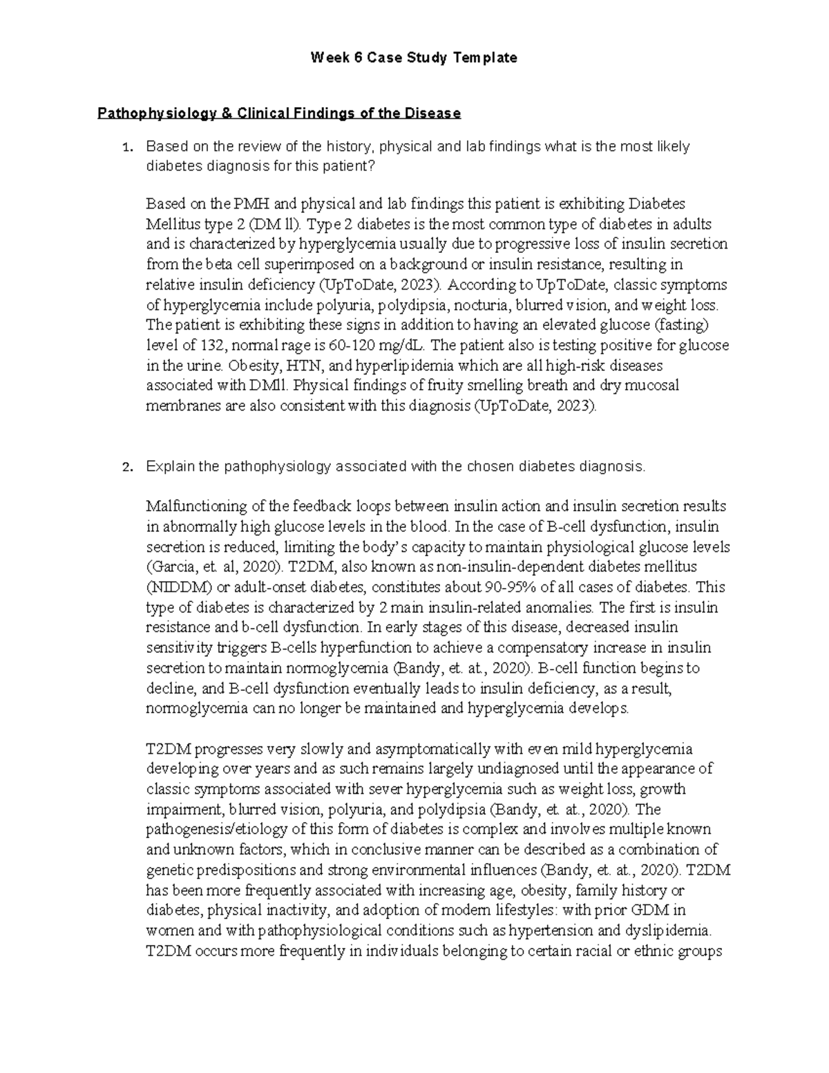 Week 6 case study - Pathophysiology & Clinical Findings of the Disease ...