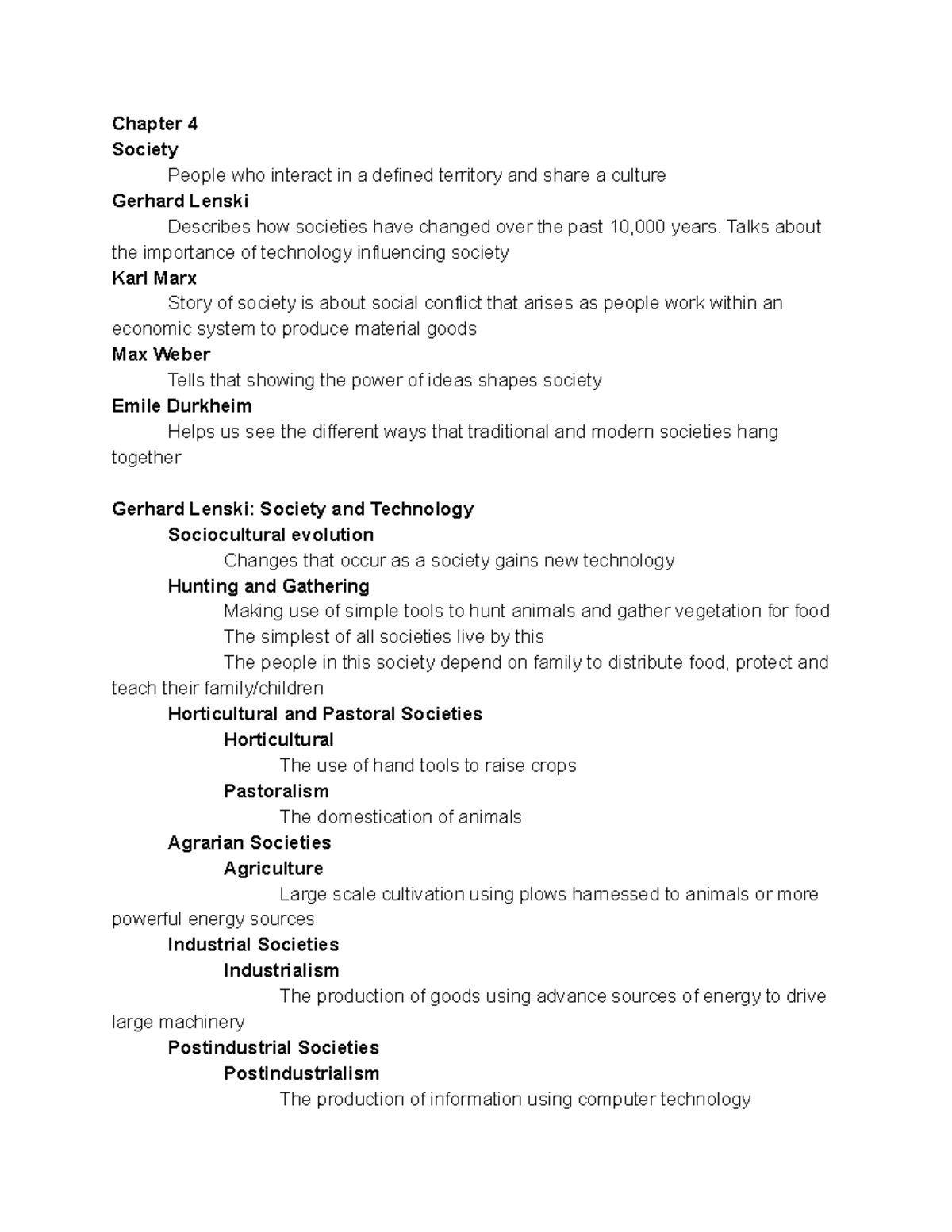 Chapter 4 and 5 Society Socialization - Chapter 4 Society People who ...