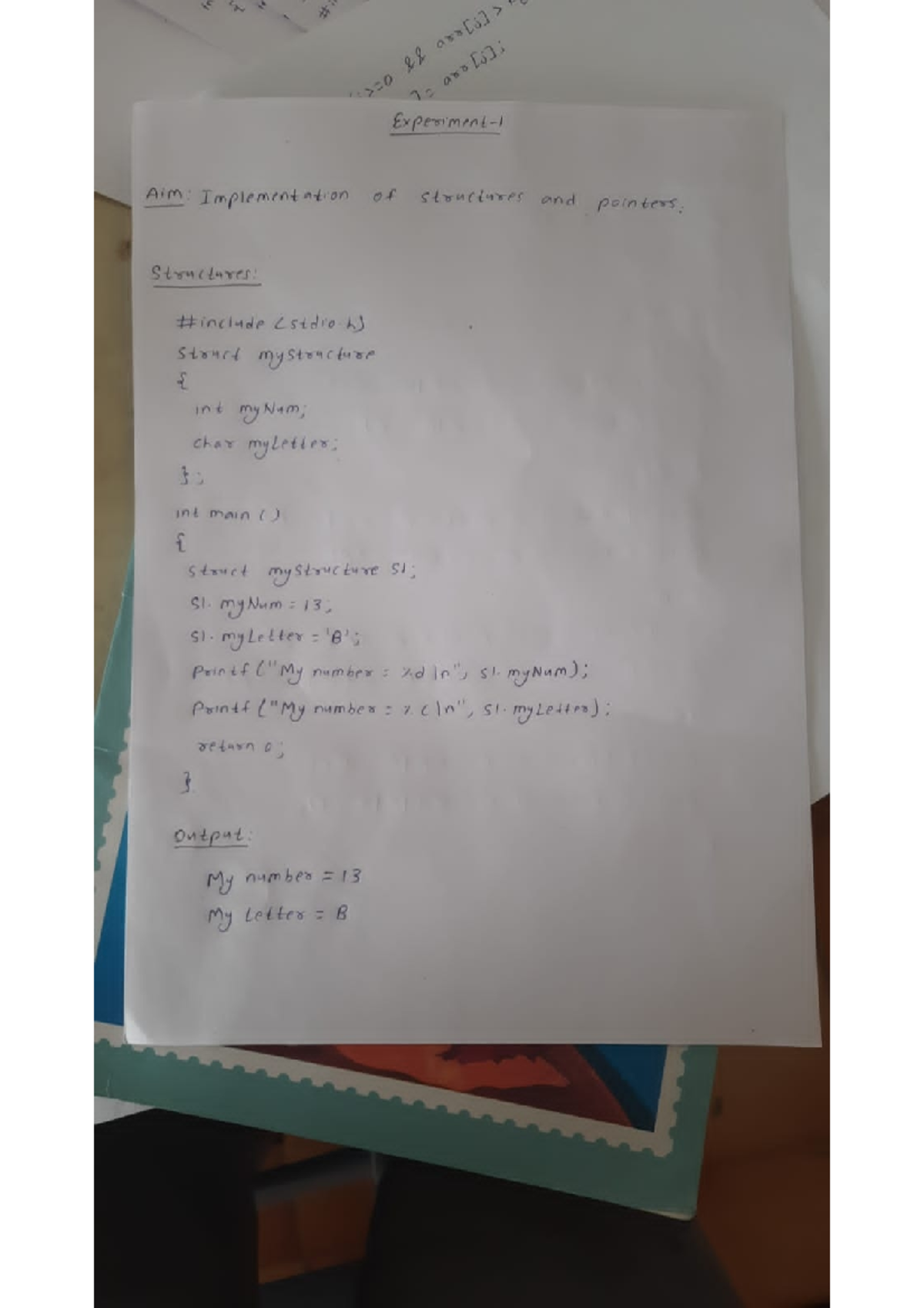 DSA exp 1-10 - File - Aim: Implementation of structures and pointers Structures (stdioh) Struct ...