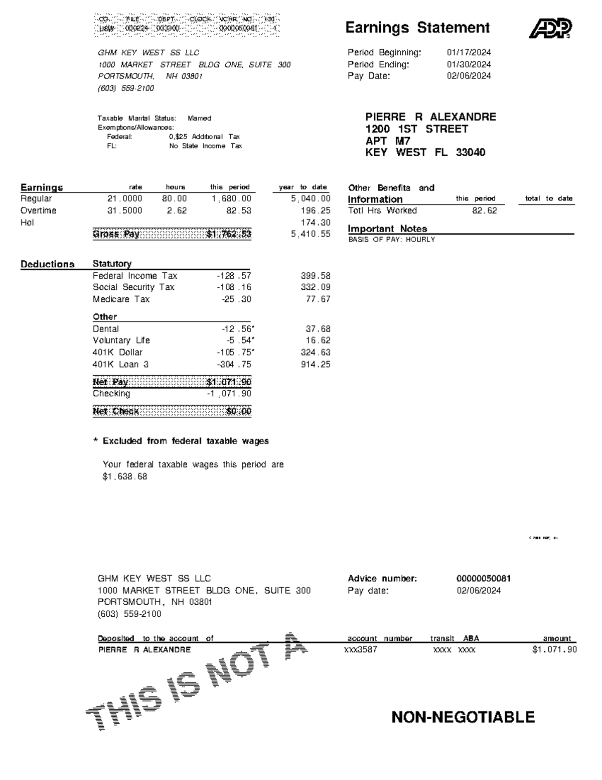 958967561212 d35fbe654b444ca1b913 - Earnings Statement 2000 ADP, Inc ...