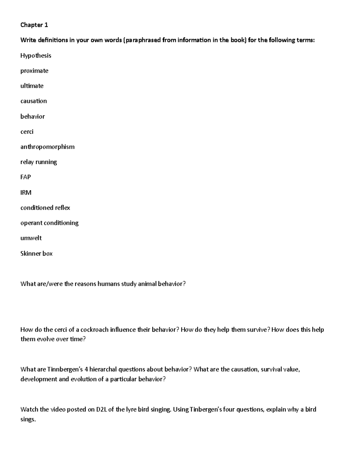 Chapter 1 note taking prompts 2020 - Chapter 1 Write definitions in ...