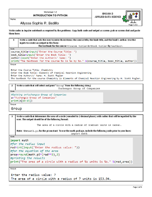 WS 2 - DATA ANALYSIS EXERCISES - Worksheet 2. ABSORPTION AND STRIPPING CH138P SEPARATION ...