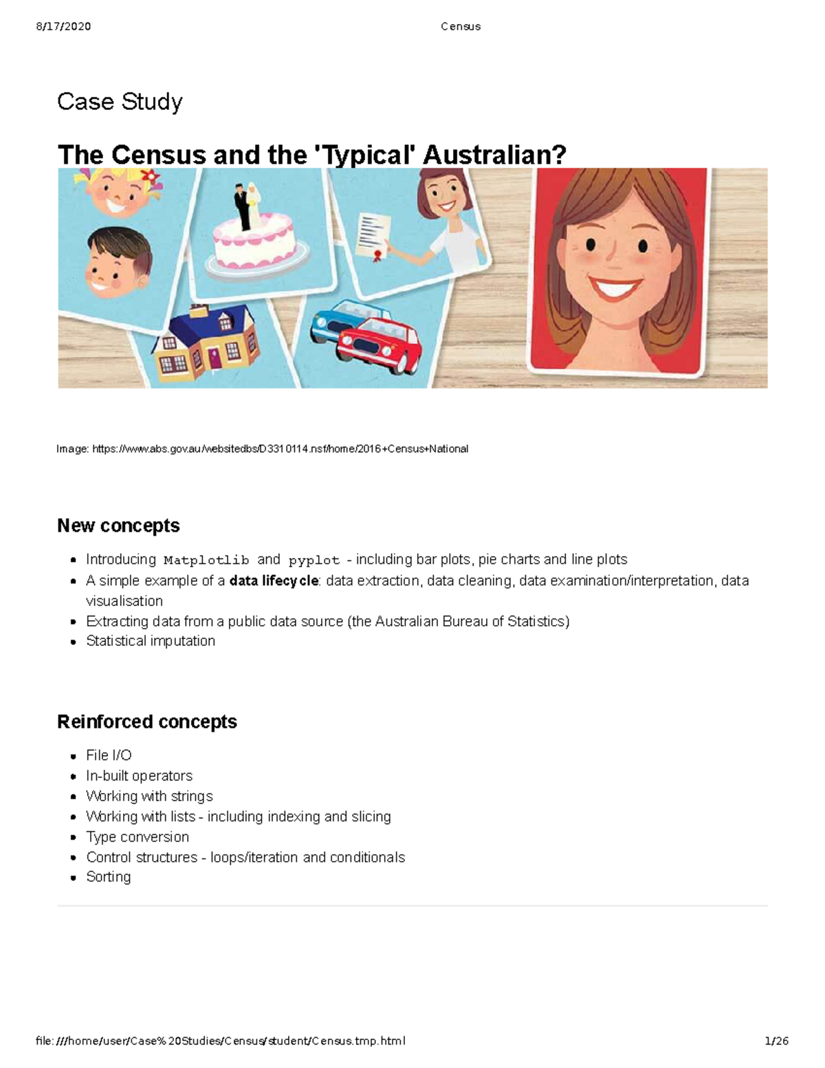 3-Census - Lecture - Case Study The Census and the 'Typical' Australian ...