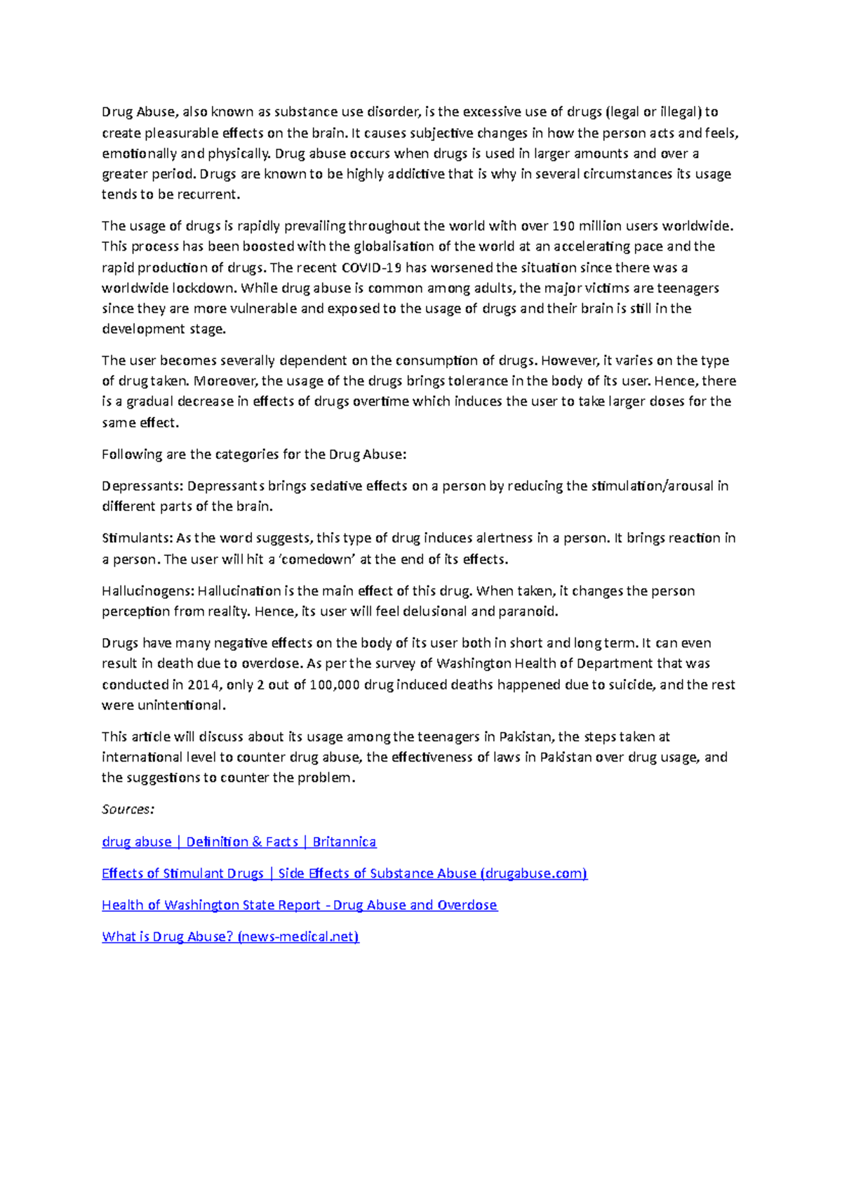 Bcom- Intr - Drug abuse Its effects type of drugs. negative impacts ...