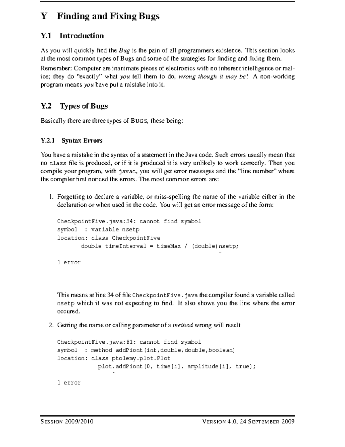 Notes 25 - Finding and Fixing Bugs - Y Finding and Fixing Bugs Y ...