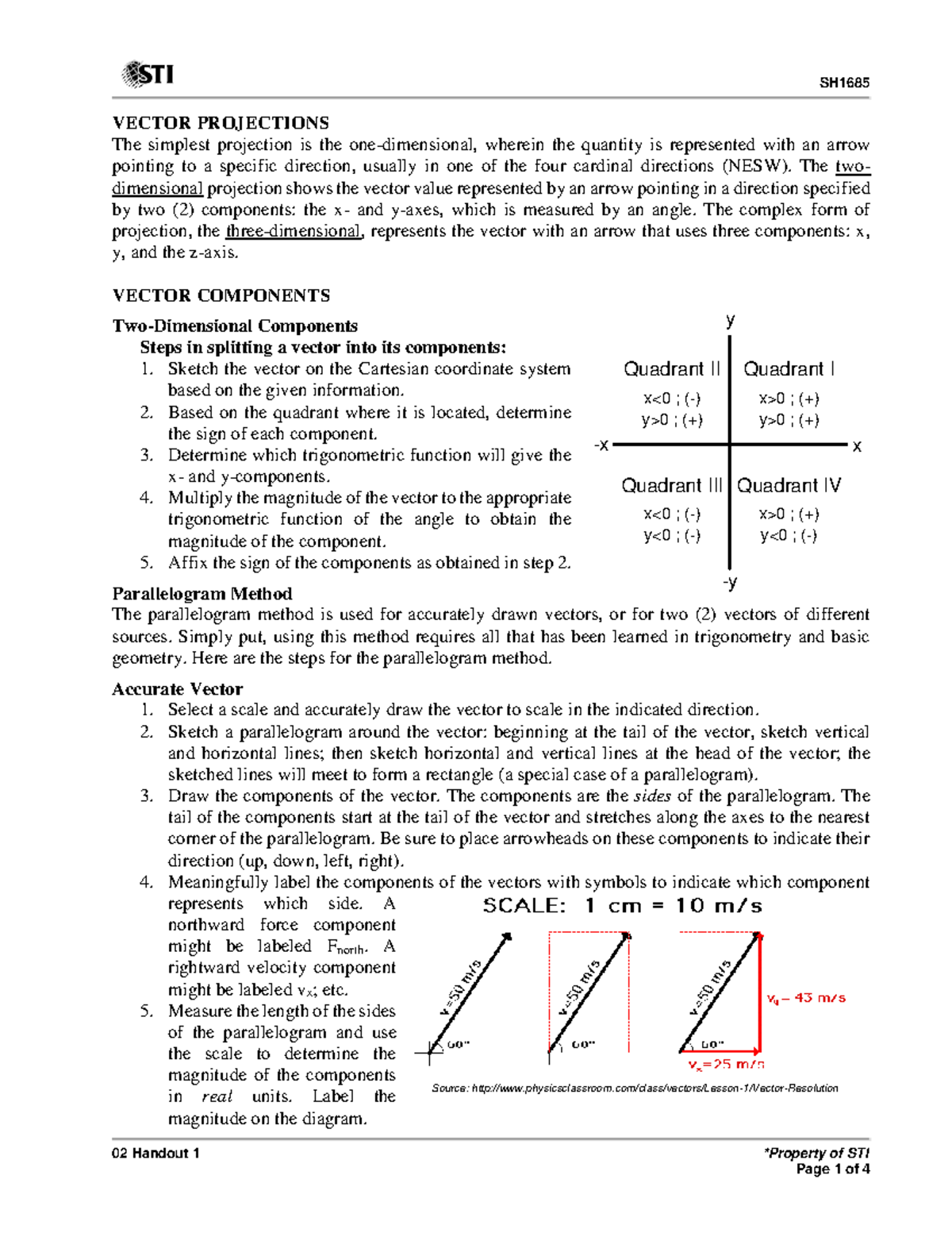 02 Handout 1 - About English - 02 Handout 1 *Property of STI VECTOR PROJECTIONS The simplest ...