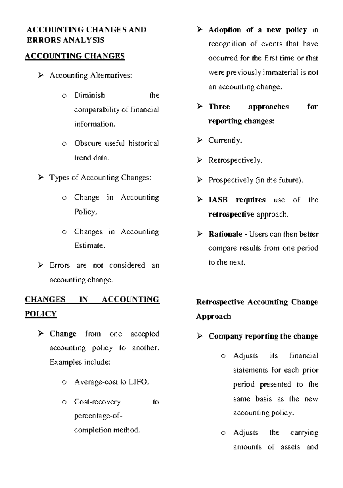 Accounting Changes AND Errors Analysis - ACCOUNTING CHANGES AND ERRORS ...