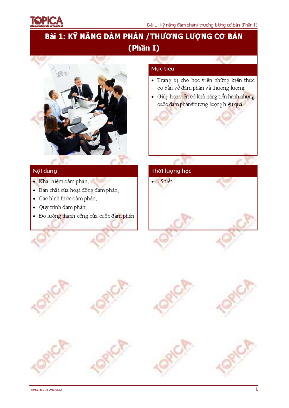 Bai 1 K NANG DAM PHAN THNG LNG C B - Bài 1: KỸ NĂNG ĐÀM PHÁN /THɈɆNG LɈ͢ NG CɆ BɟN (Phần I) Mục ...