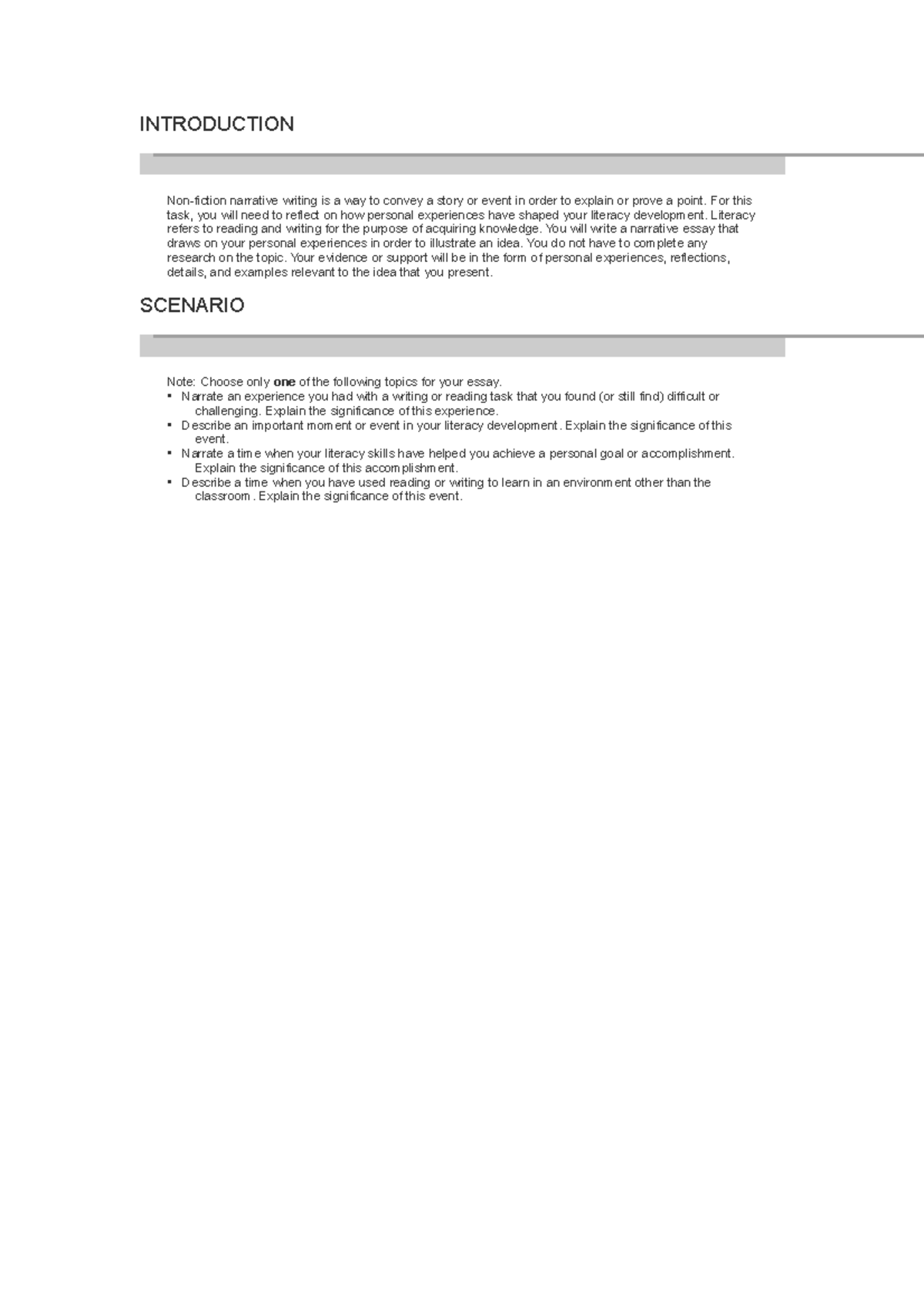 Introduction - Information on the assignment requirements ...