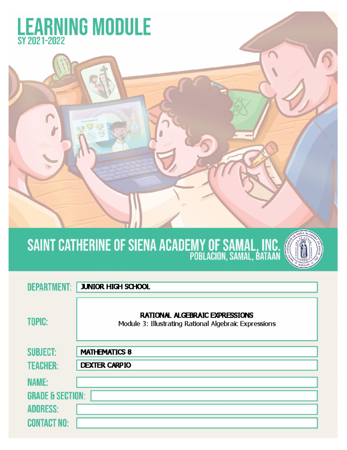 Module 3 - Illustrating R.A.E - mathematics 8 - Studocu