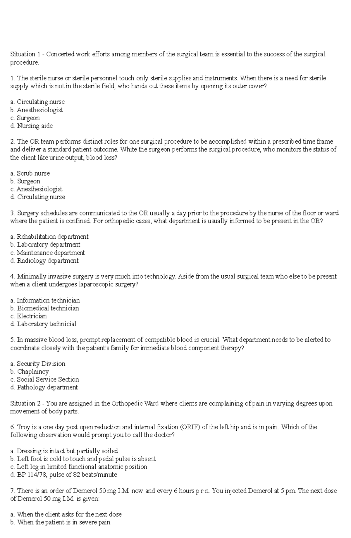 Toaz - ursing-board-exam - Situation 1 - Concerted work efforts among ...