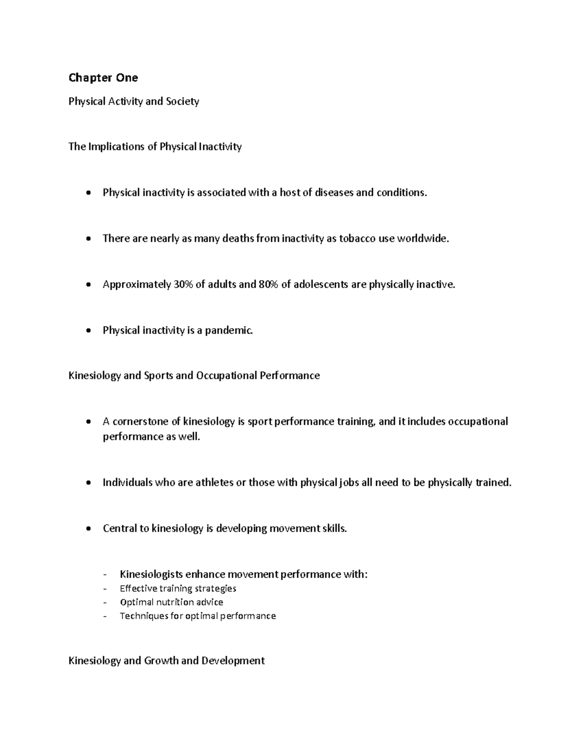 Exercise Science Module 1 Lesson 1 PT3 - Chapter One Physical Activity ...