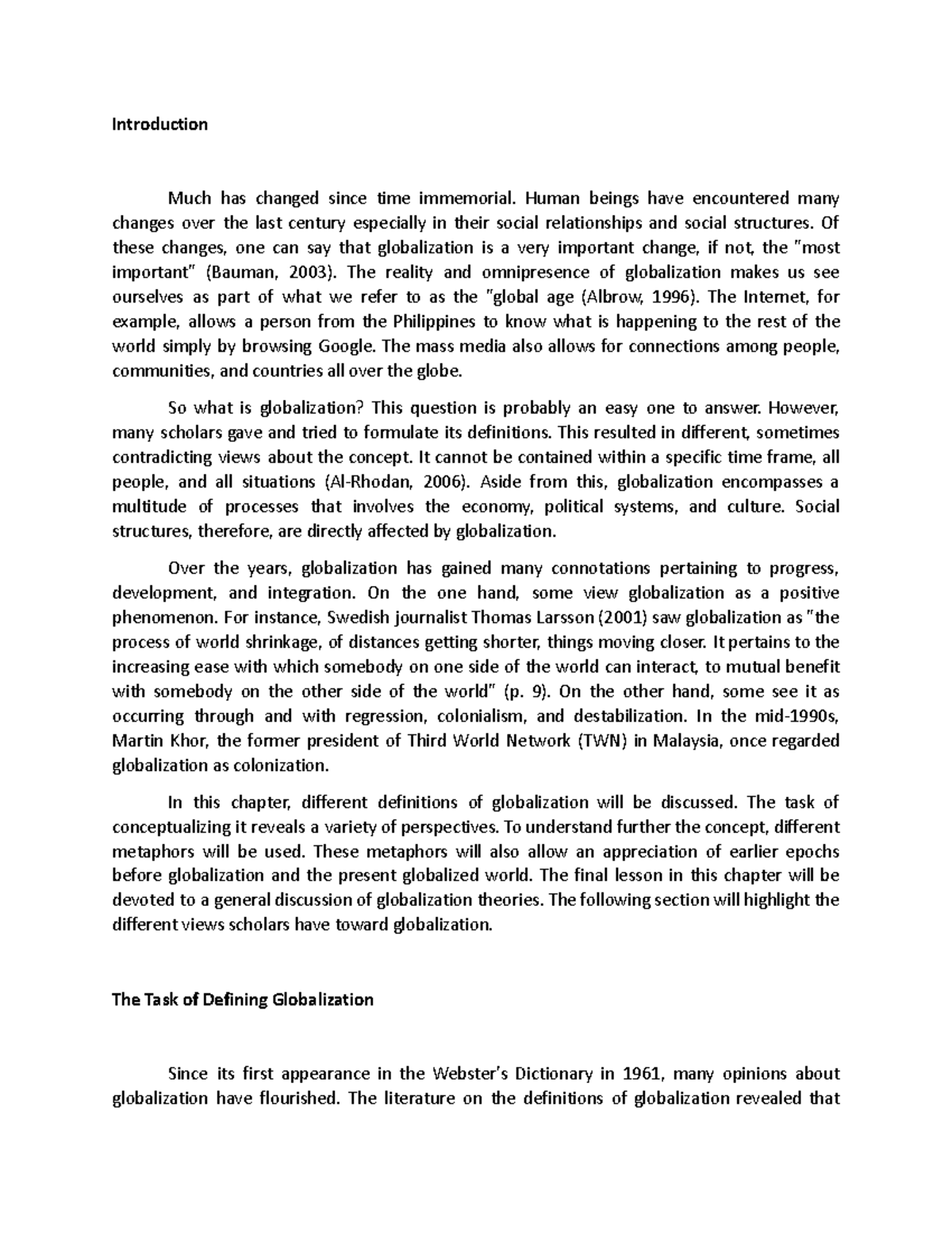 Contepm World Chapter 1 - Introduction Much has changed since time ...