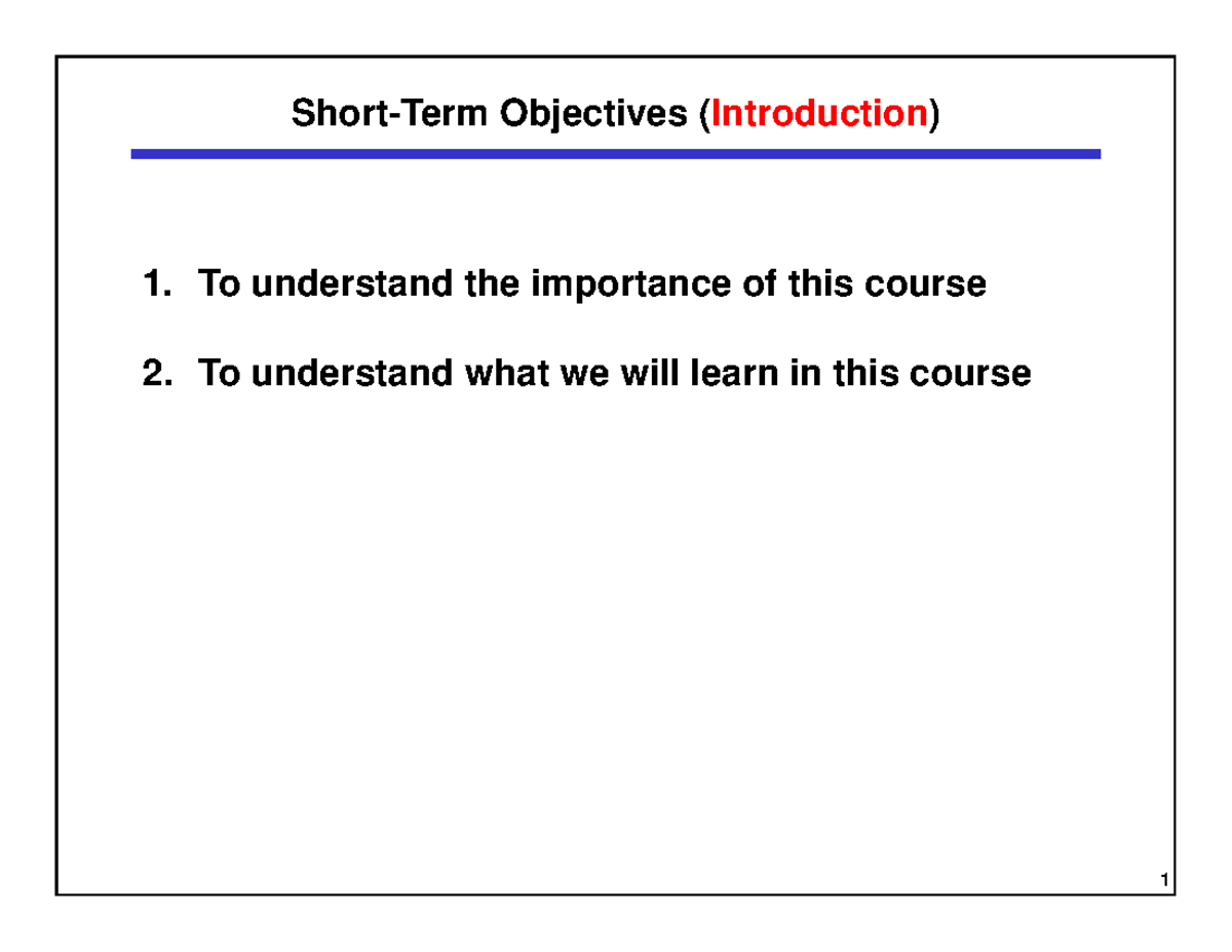 01 2012 09 07 Fr - Materials resource - Short-Term Objectives ...