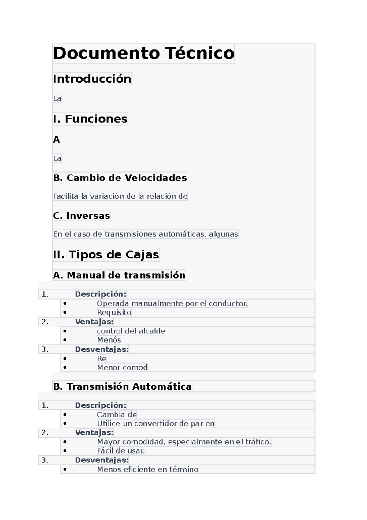 Documento Técnico - este es el un resumen sobre la caja de transmisión - Documento Técnico - Studocu