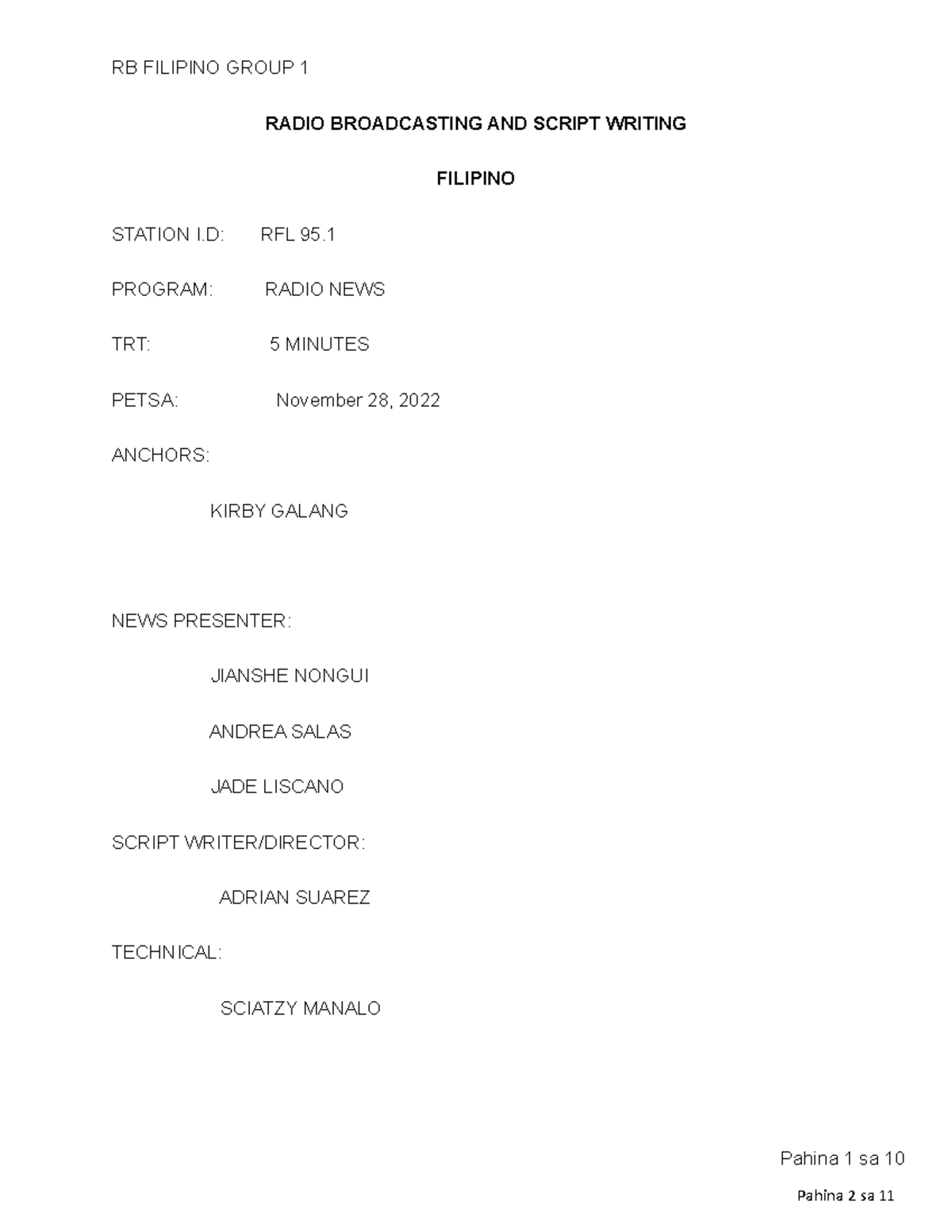 Radio Broadcasting AND Script Writing English - RADIO BROADCASTING AND ...