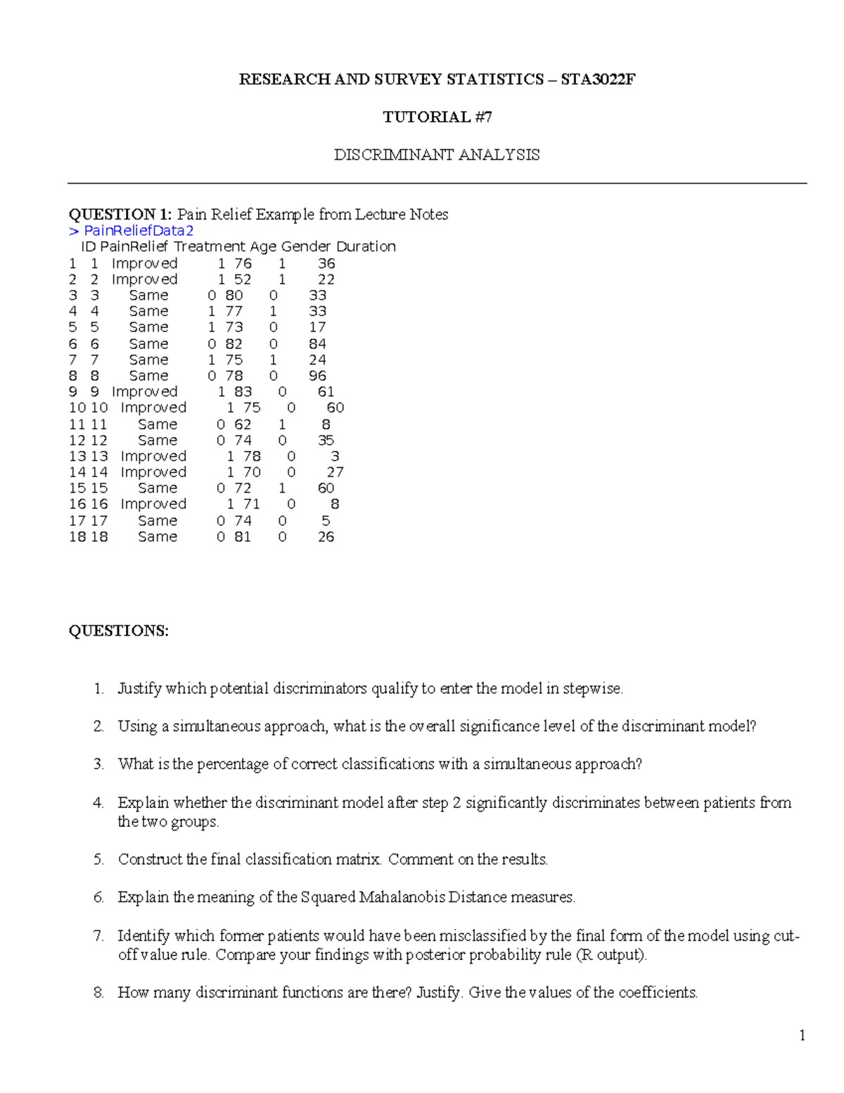Tut6 CH8Discriminant - tutorial - RESEARCH AND SURVEY STATISTICS ...
