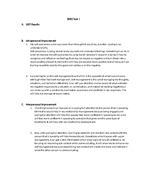 D081 task 1 - Passed first attempt - Course/Assessment Code: D081 - QBM ...