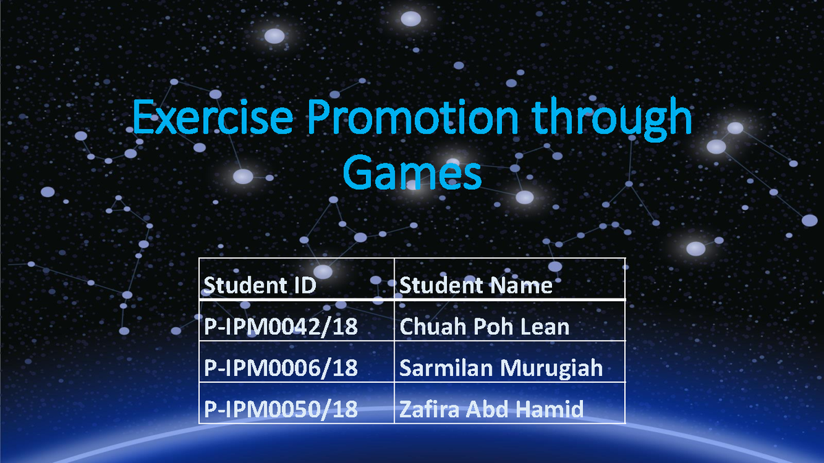 Exercise Promotions with Games edited - Exercise Promotion through ...