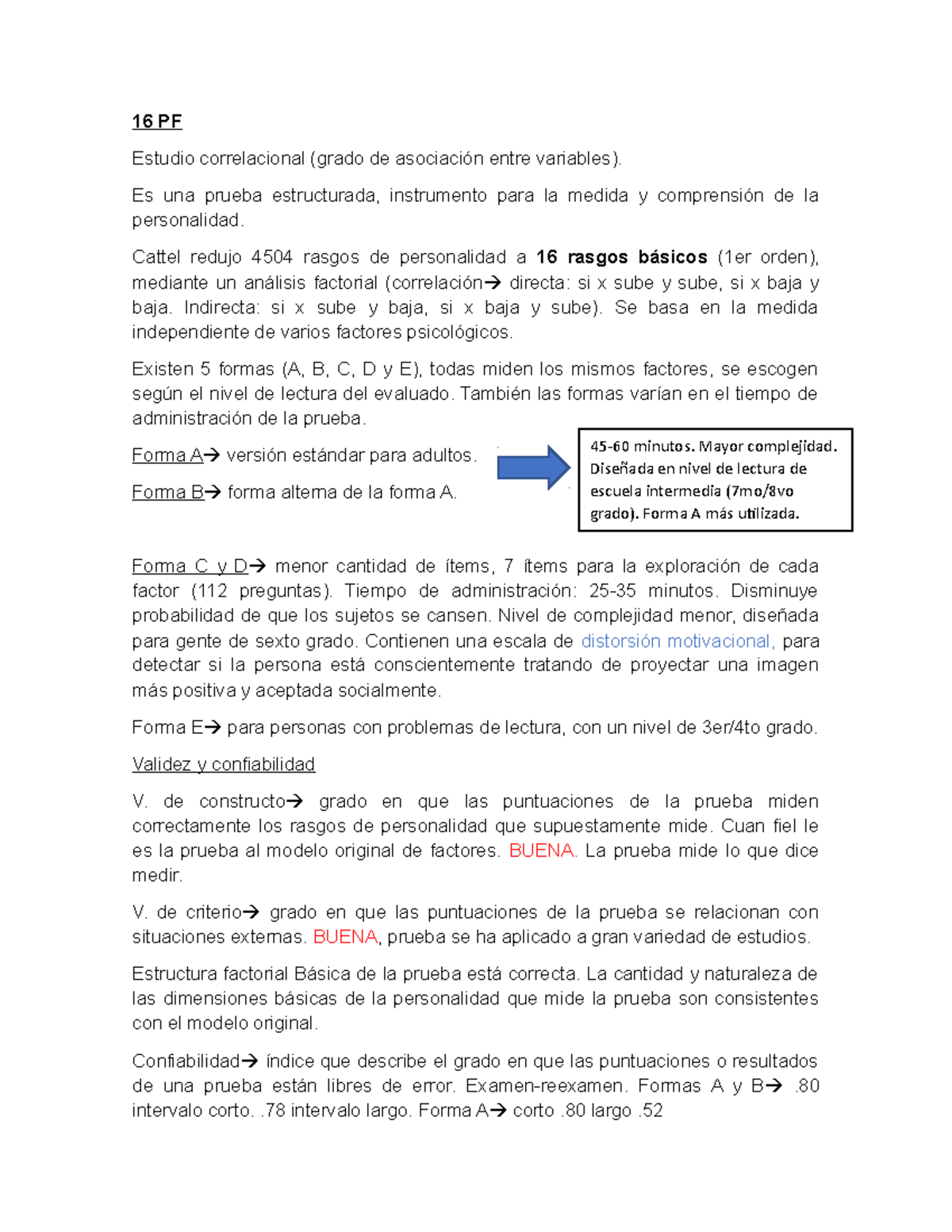 16pf y mmpi resumen - 16 PF Estudio correlacional (grado de entre ...