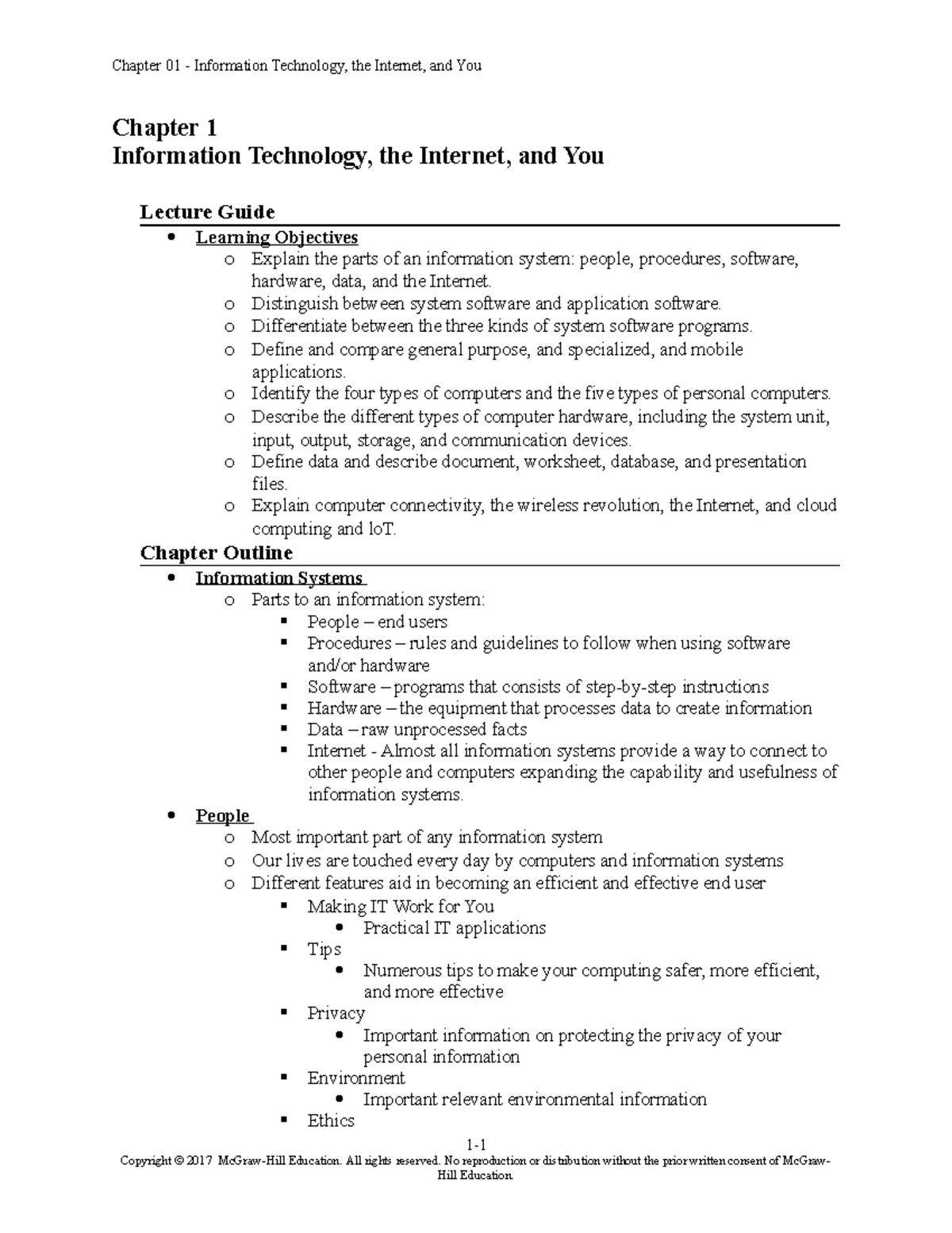 IMChap 001 - Lecture notes for chapter 1 - Chapter 1 Information ...