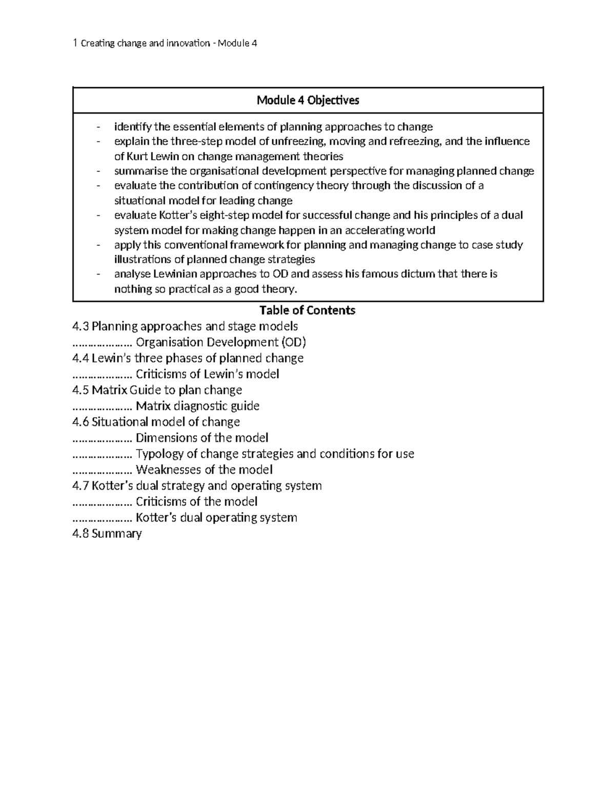 Lecture 4 Notes - Module 4 Objectives identify the essential elements ...