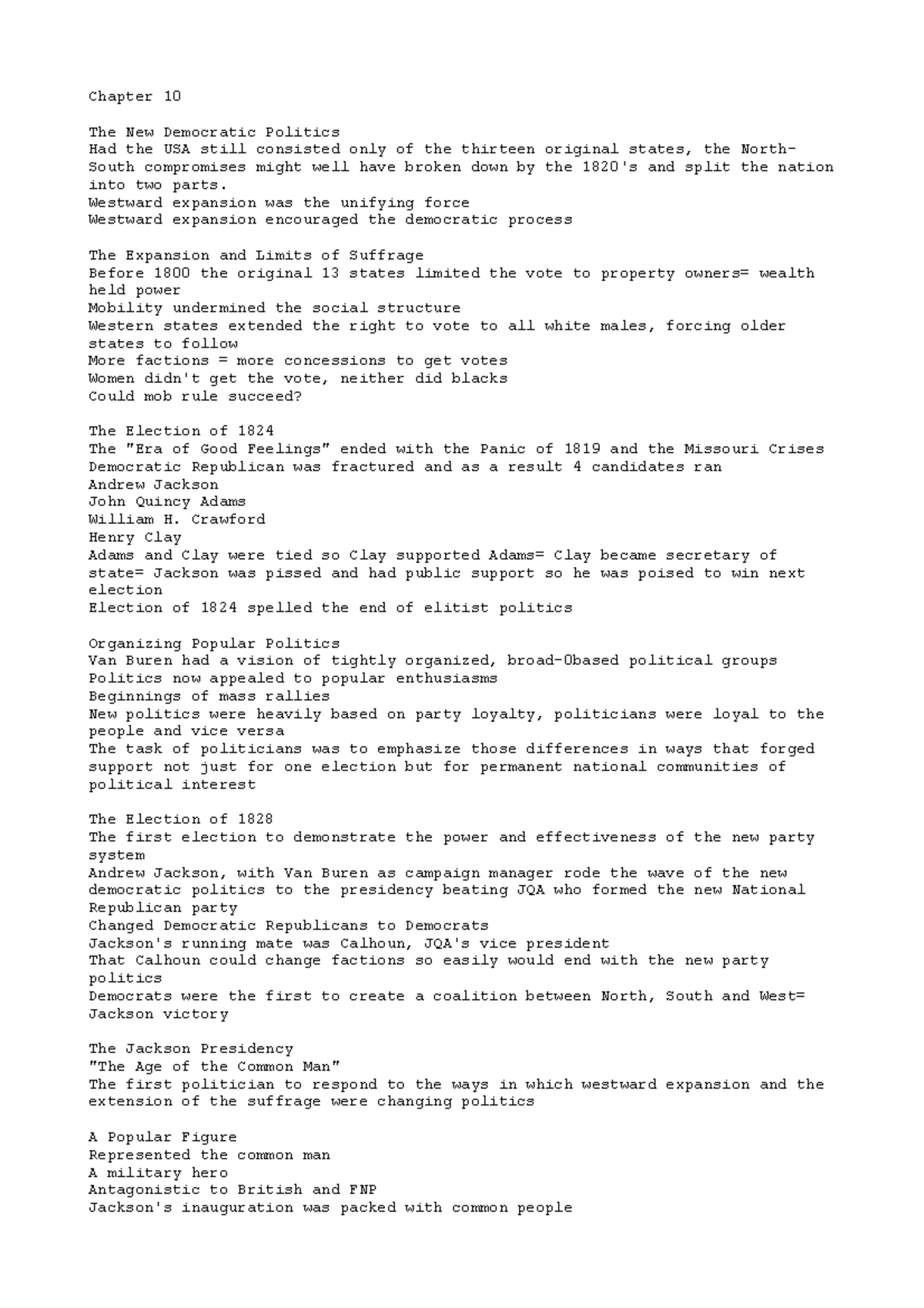 Chpter 10 - Chapter Review - Chapter 10 The New Democratic Politics Had ...