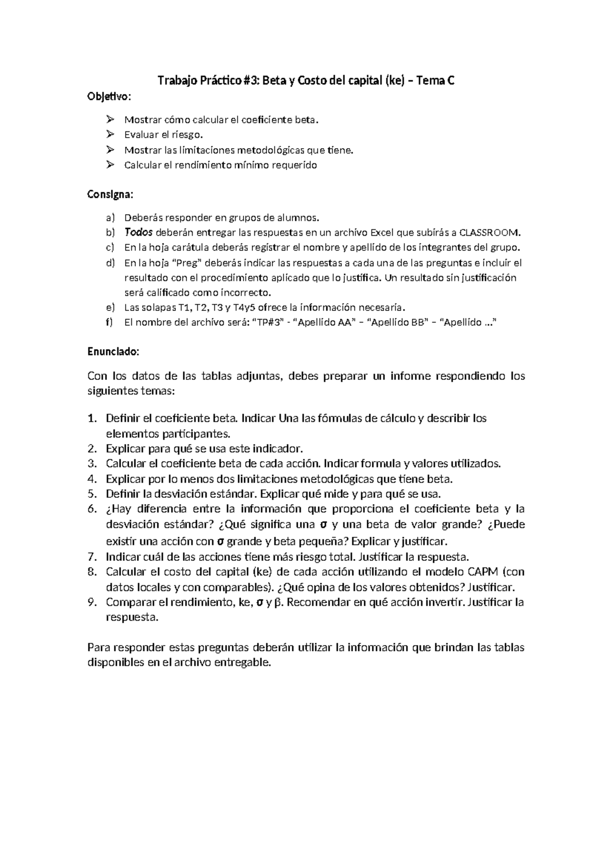 TP #3 - Tema C - Medaglia - Trabajo Práctico #3: Beta y Costo del ...