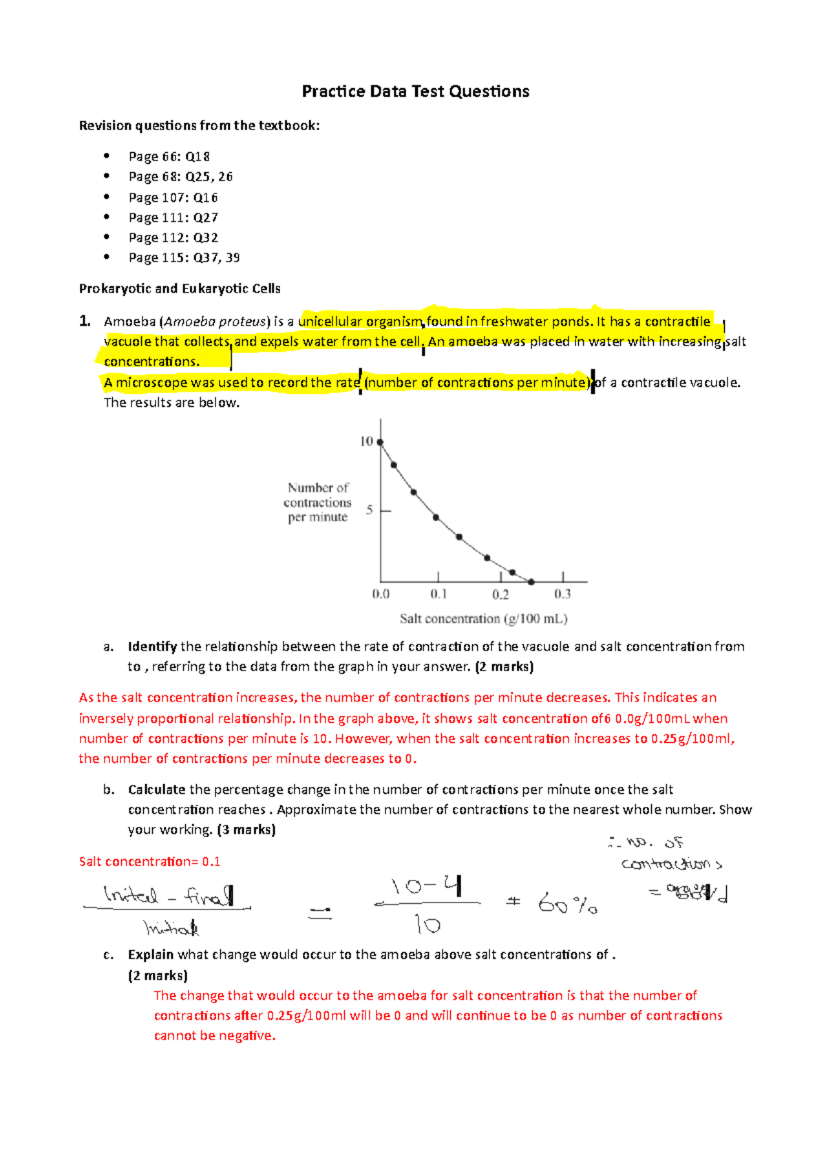 Practise data test for biology - Practice Data Test Questions Revision ...