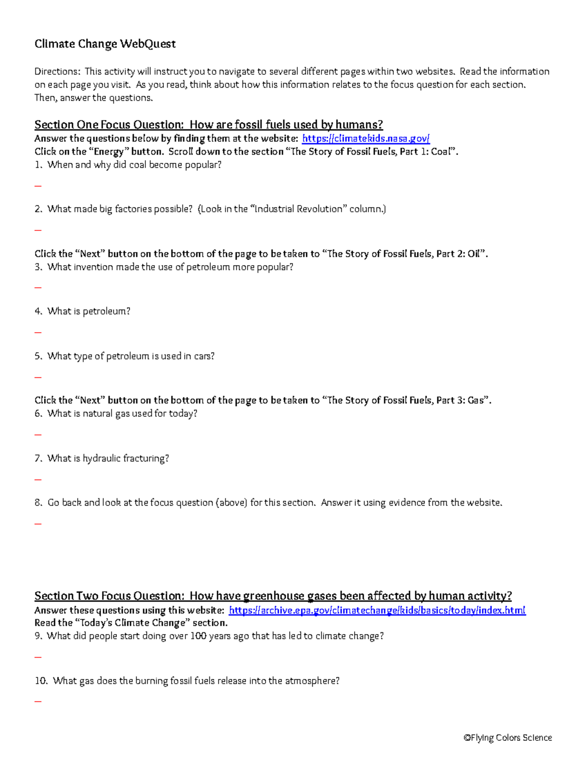 Logan Tilton - Climate Change Webquest - Climate Change WebQuest ...