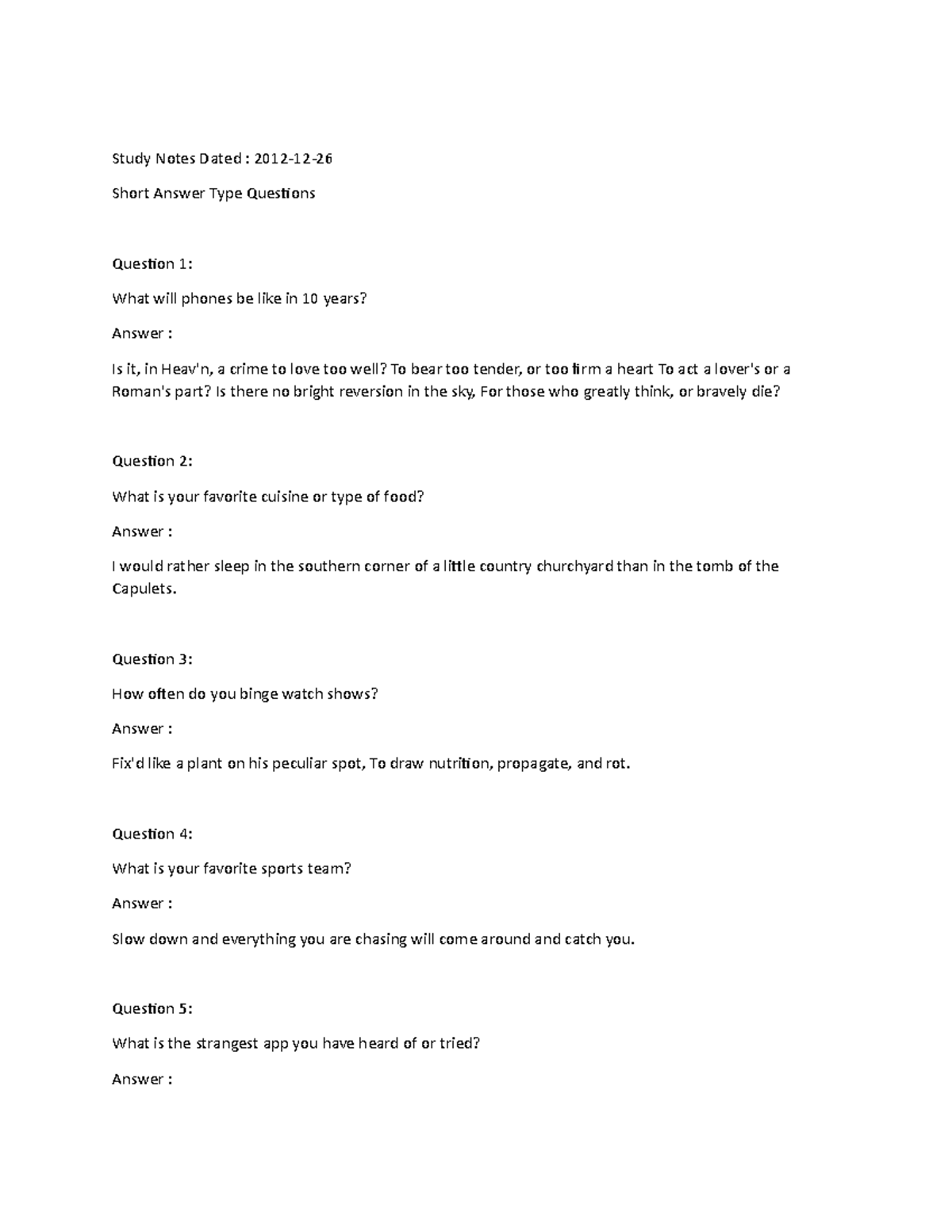 Notes 1 - Practice question and answers for ENG 101 class - Study Notes ...