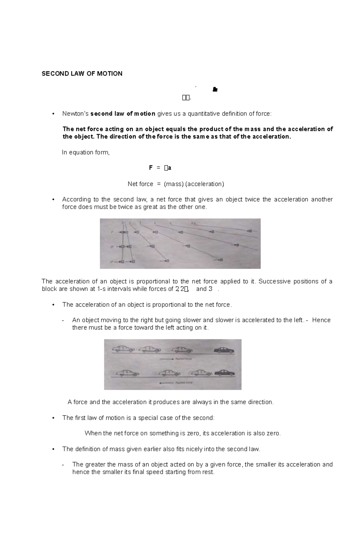 IM-5 Physics for Engineers - SECOND LAW OF MOTION ′ ℎℎℎℎℎℎℎℎℎℎℎℎℎℎℎ 𝑖𝑖 ...