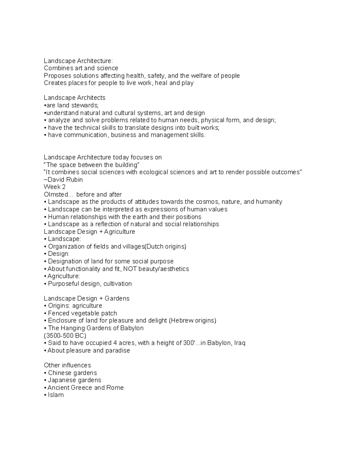 Introduction to Landscape Architecture (LA 100) - Landscape ...