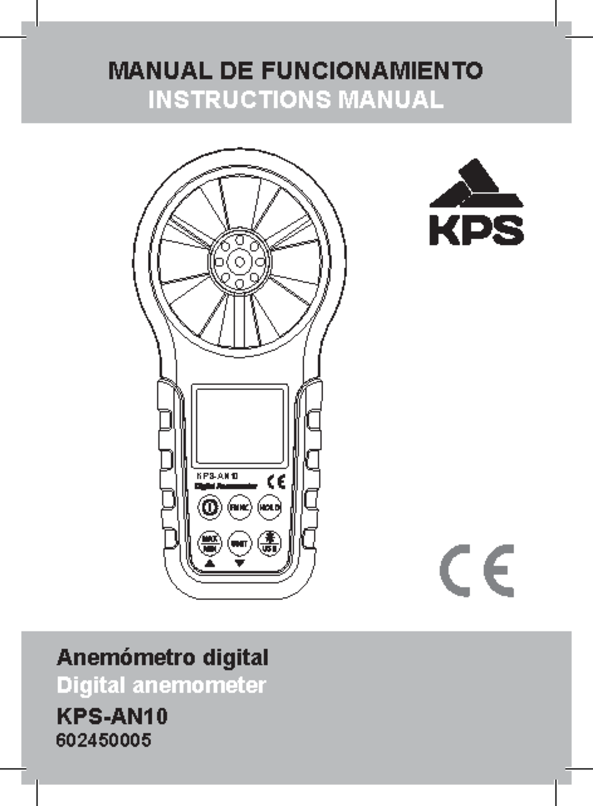 Manual anemometro - Anemómetro digital Digital anemometer KPS-AN KPS-AN ...