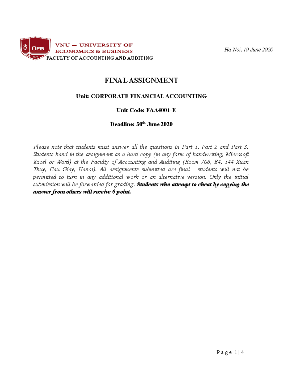 Final Assignment Accounting - Đại học kinh tế TPHCM - Studocu