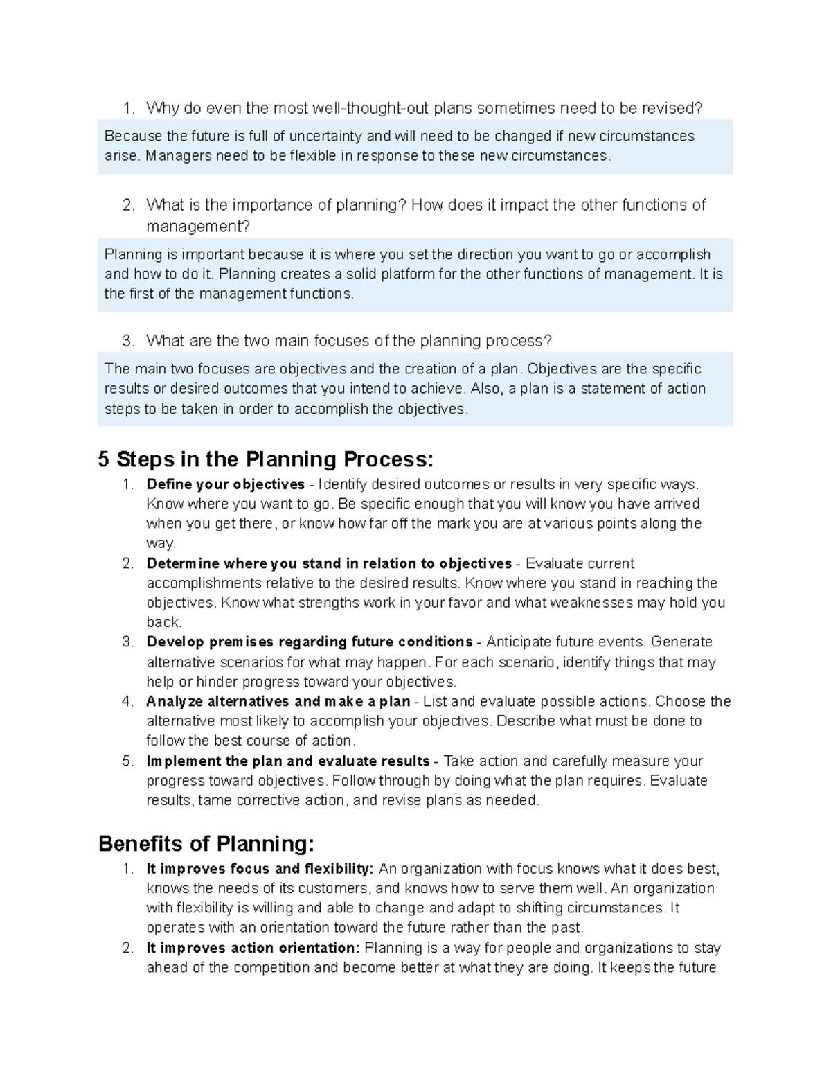 Study Guide - Unit 2 - 1. Why do even the most well-thought-out plans ...